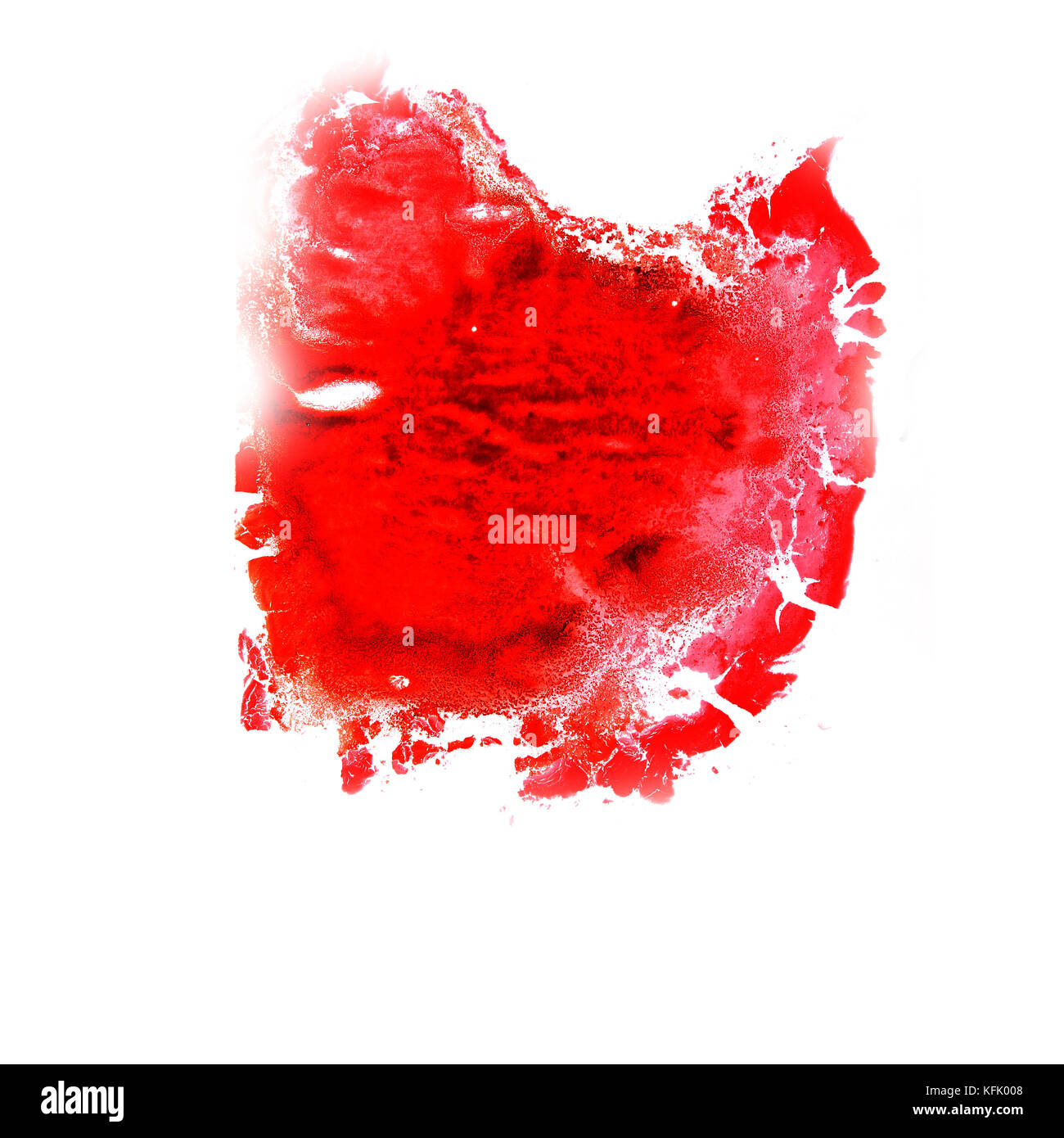 paint splash red ink blot and white abstract art brushes isola Stock ...