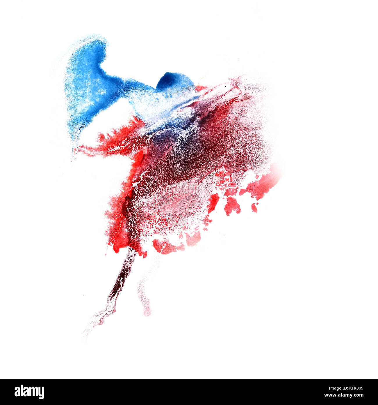 paint splash red, blue ink blot and white abstract art brushe Stock ...
