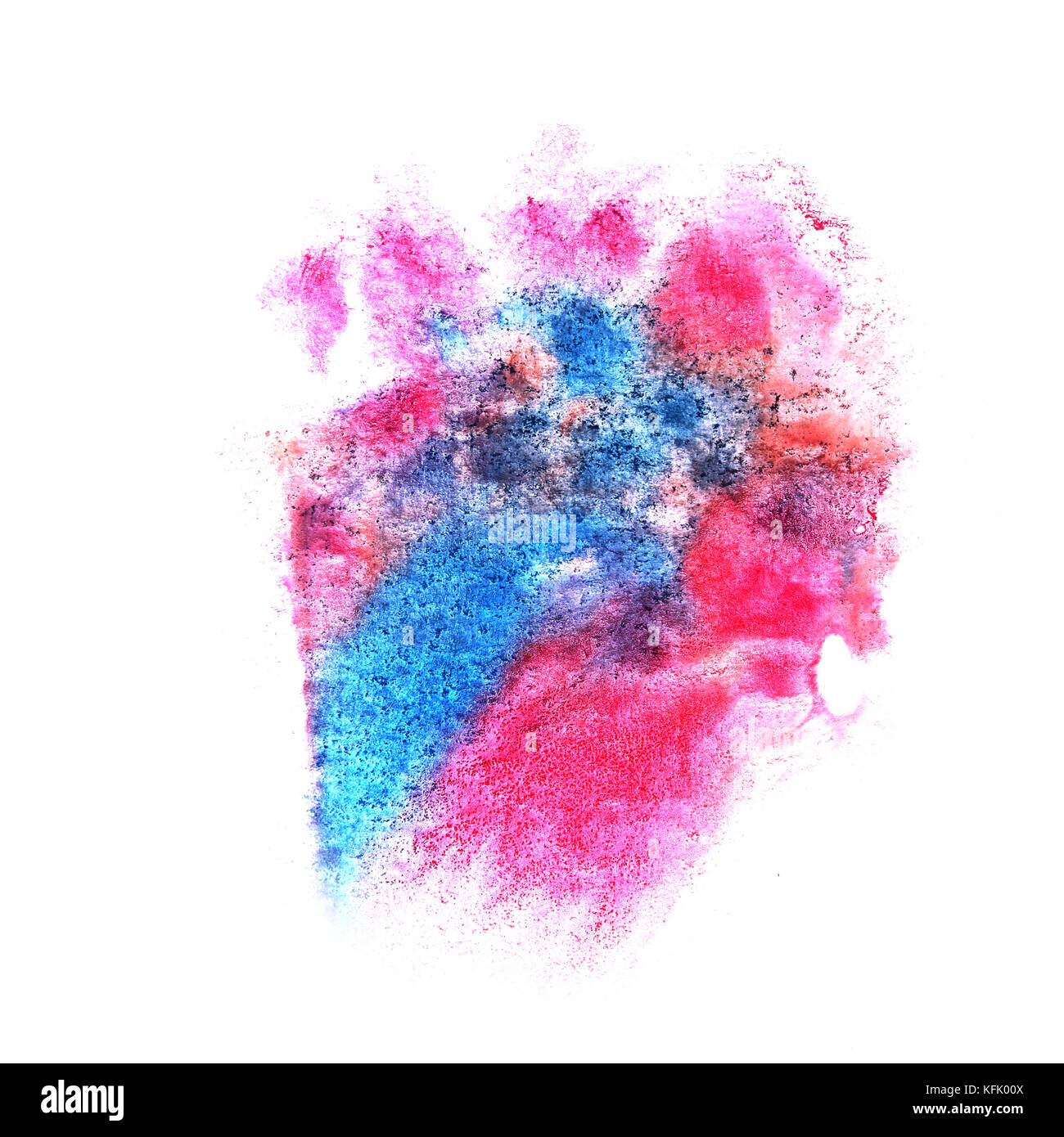paint blue, pink, orange splash ink blot and white abstract art Stock ...
