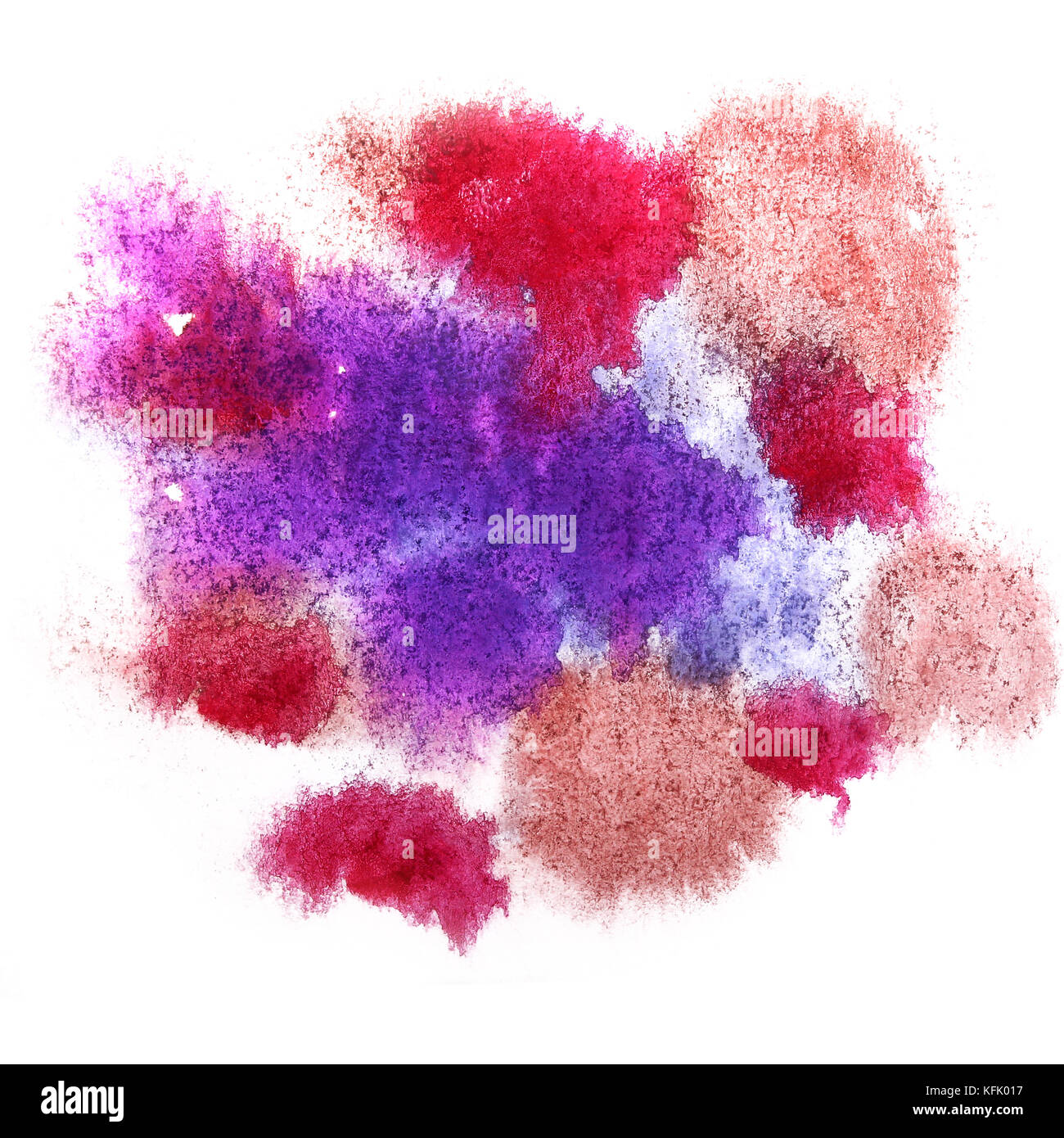 paint lilac, cherry, brown splash ink blot and white abstract a Stock ...