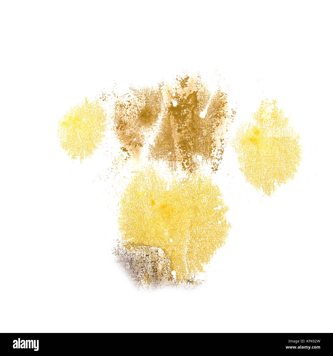 macro Yellow, green spot blotch texture isolated on a white back Stock ...