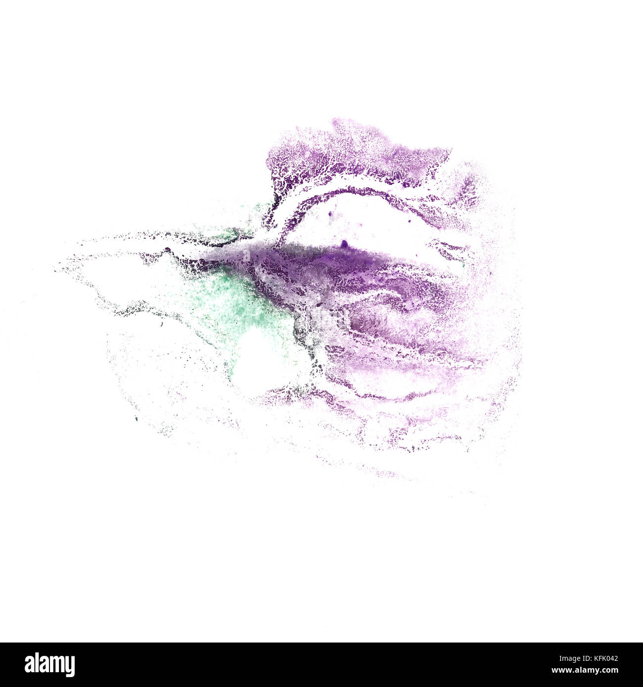 abstract Green, lilac drawing stroke ink watercolor brush water Stock ...