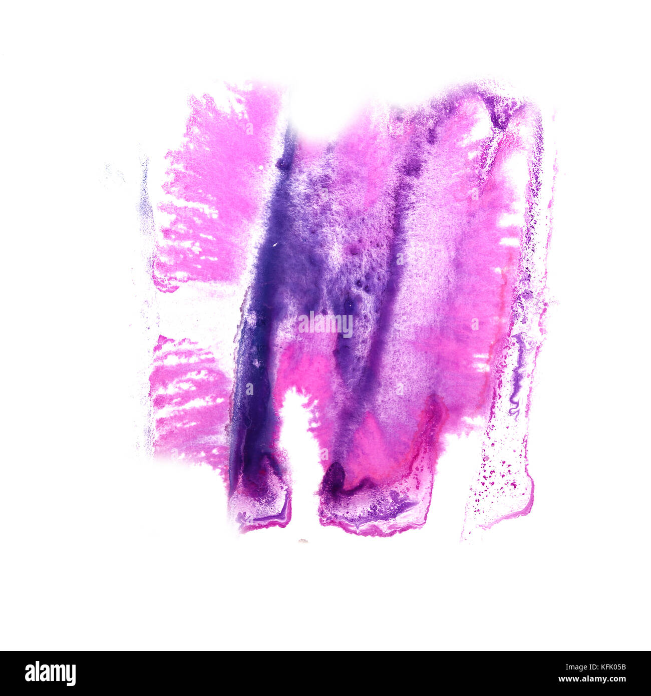 abstract Pink, lilac drawing stroke ink watercolor brush water c Stock ...