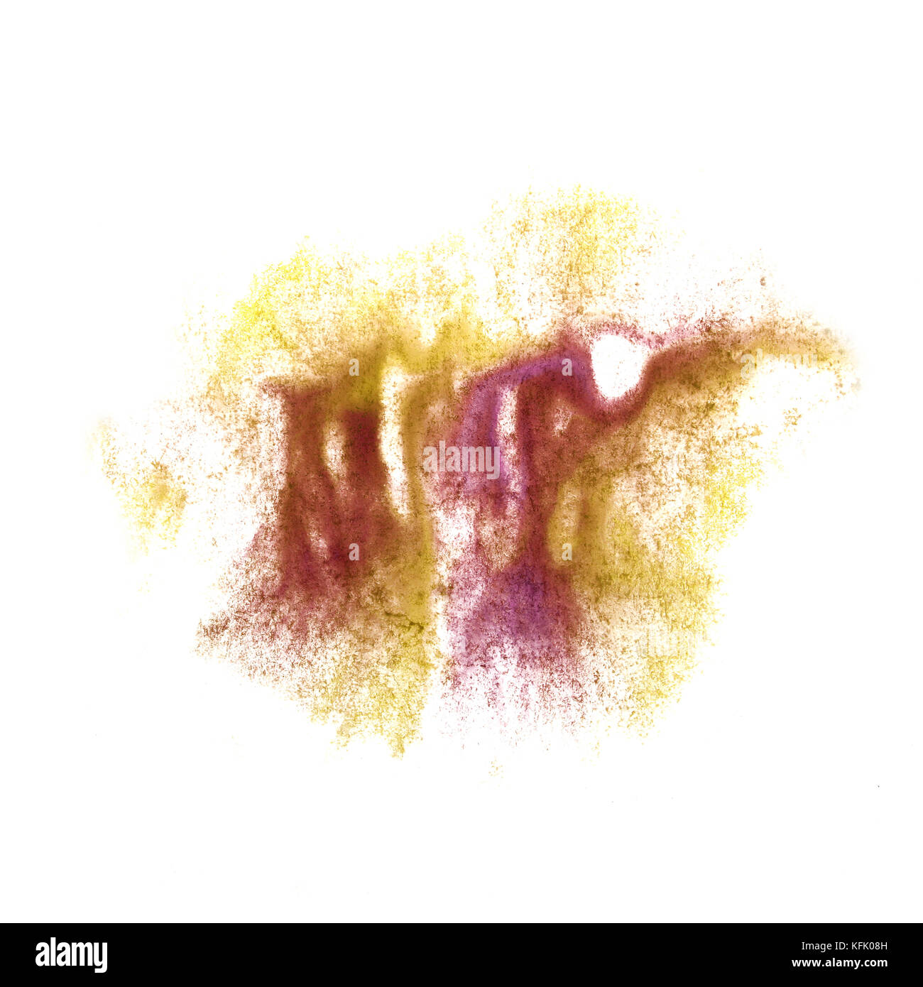 macro Lilac, yellow spot blotch texture isolated on a white bac Stock ...