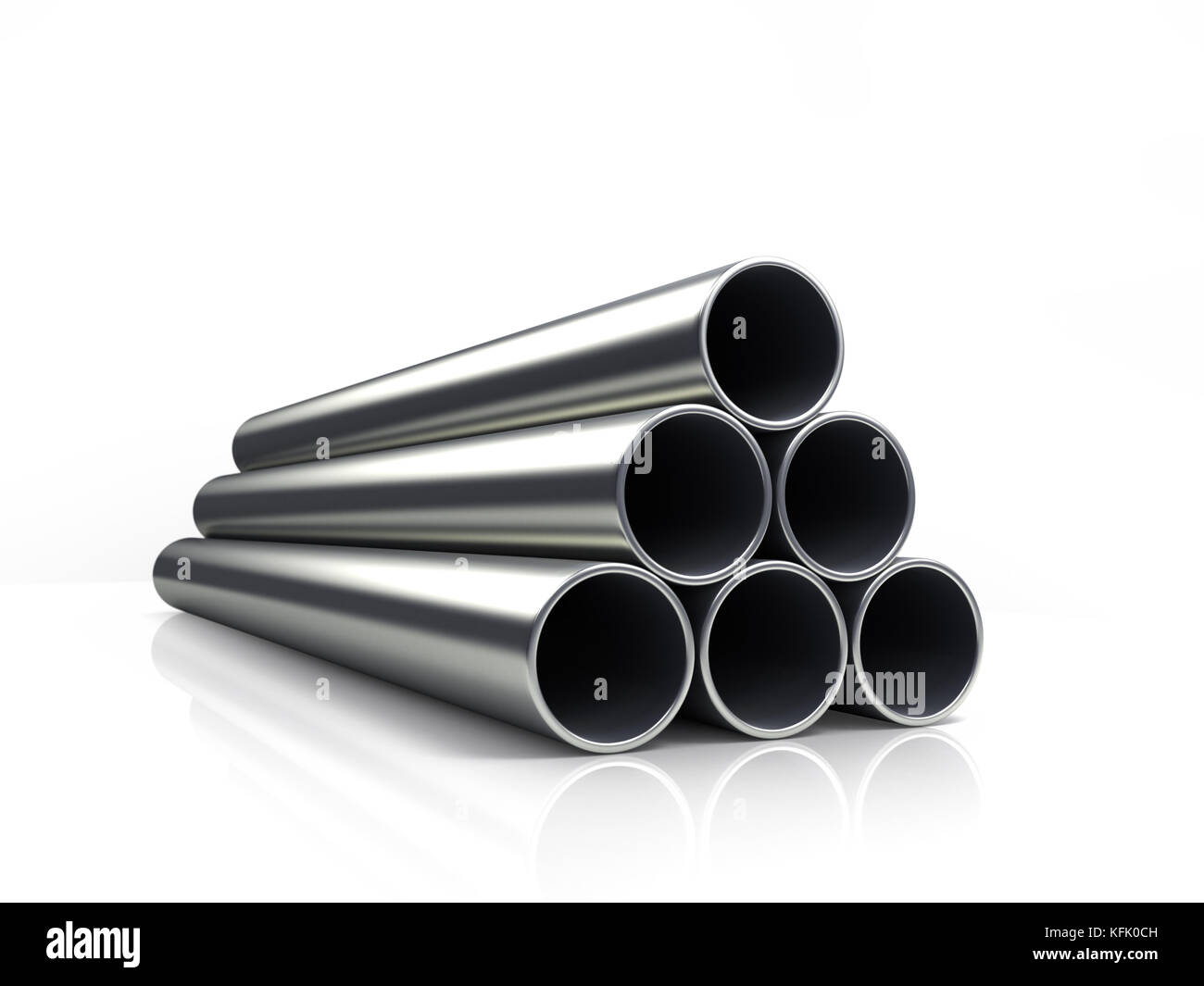 3d illustration of a stack of pipes isolated on white background Stock ...