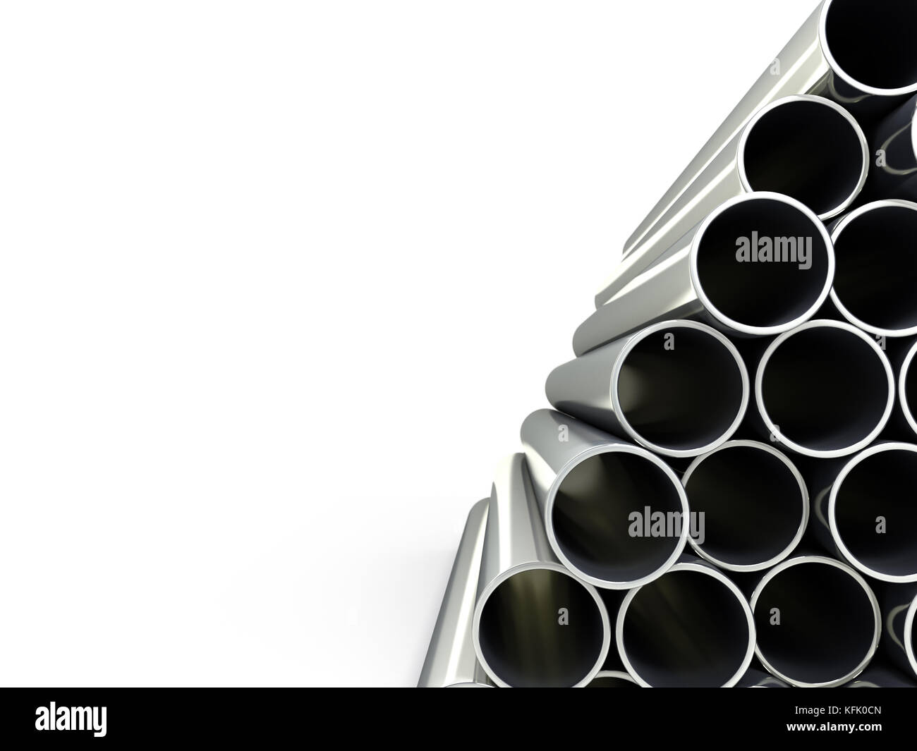 3d illustration of a stack of pipes isolated Stock Photo - Alamy