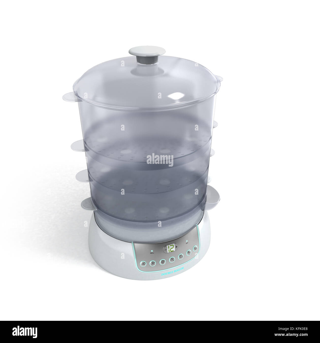 3d ilustration of empty white Steamer isolated on white background ...