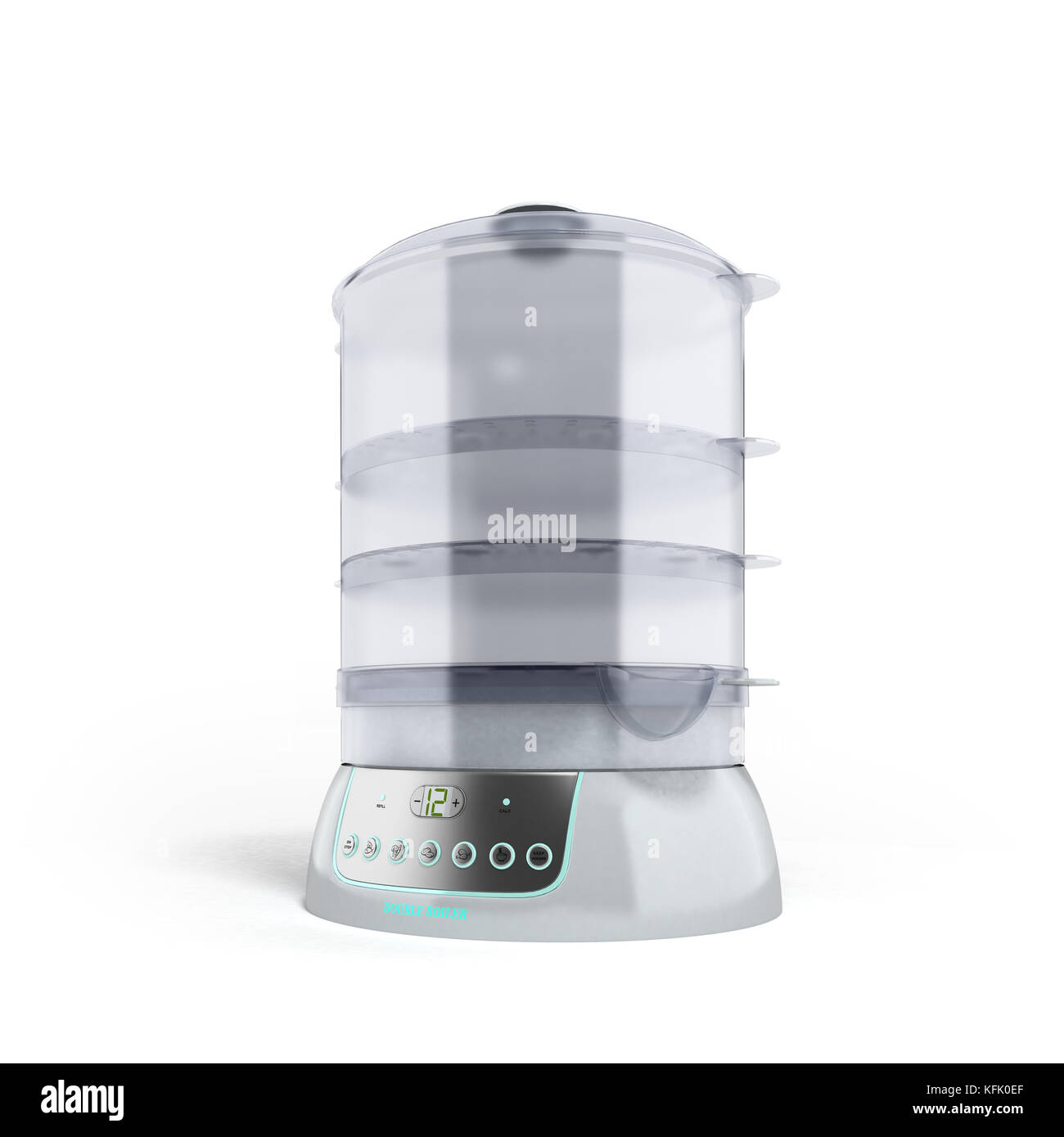 3d ilustration of empty white Steamer isolated on white background ...