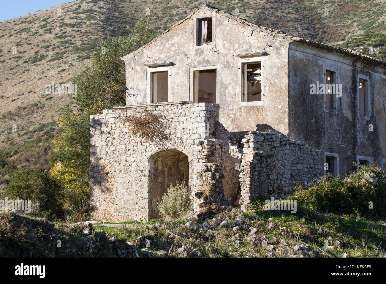 Old Perithia, Corfu's oldest village, incredible ruins of stone build ...