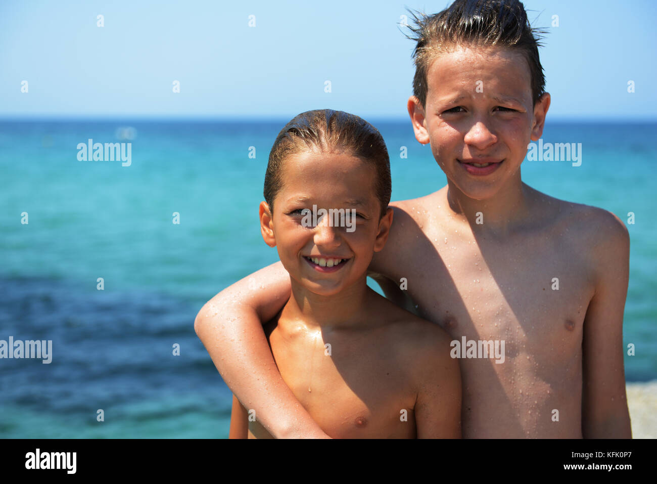 Greek boys in Chalkidiki, Greece Stock Photo - Alamy