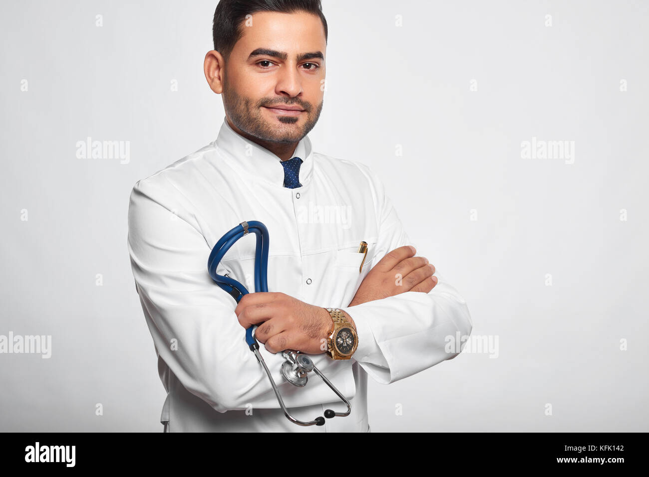 Bearded hispanic man posing hi-res stock photography and images - Alamy