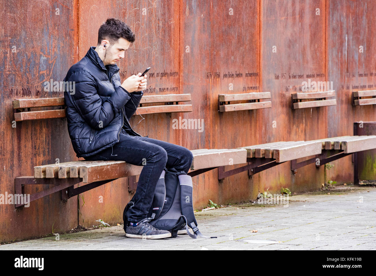 Male using mobile phone, England, UK Stock Photo - Alamy