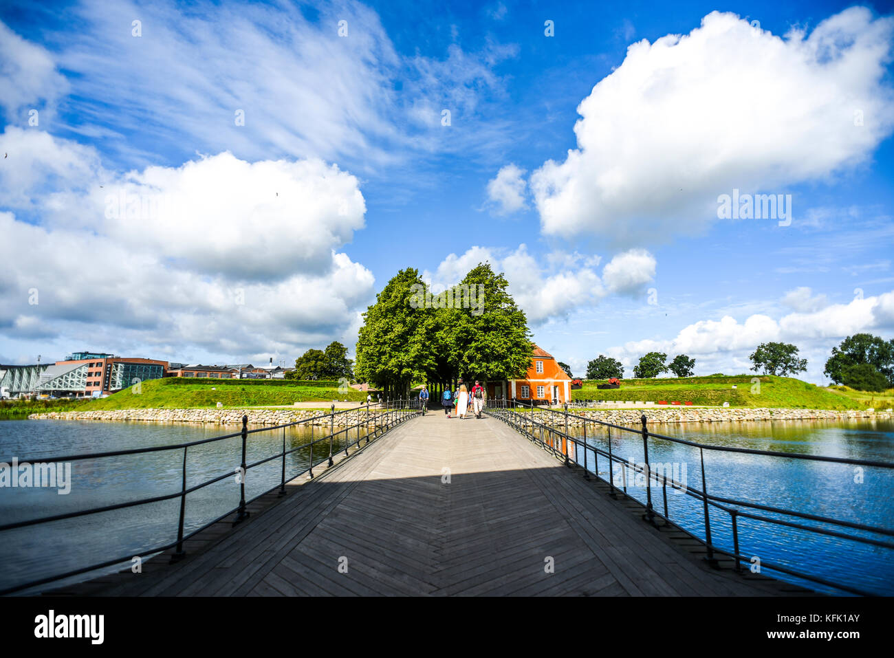 Bridge over the moat in Kronborg castle, Denmark Stock Photo - Alamy