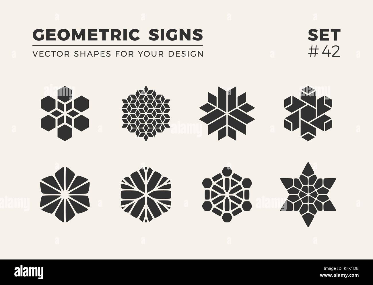 Set of eight minimalistic trendy shapes. Stylish vector logo emblems ...