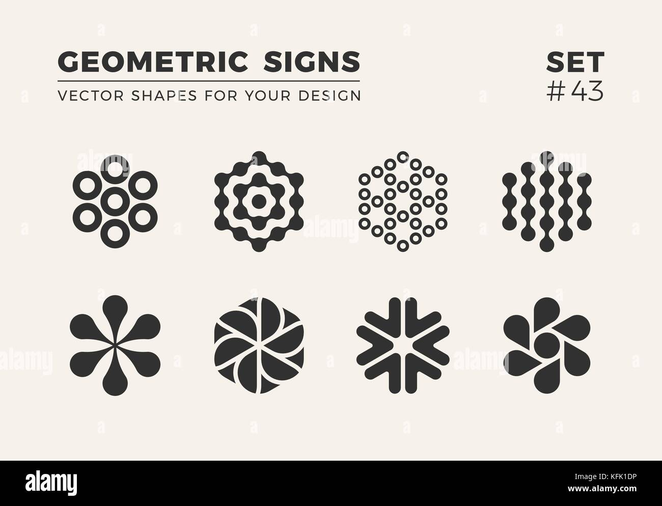 Set of eight minimalistic trendy shapes. Stylish vector logo emblems ...