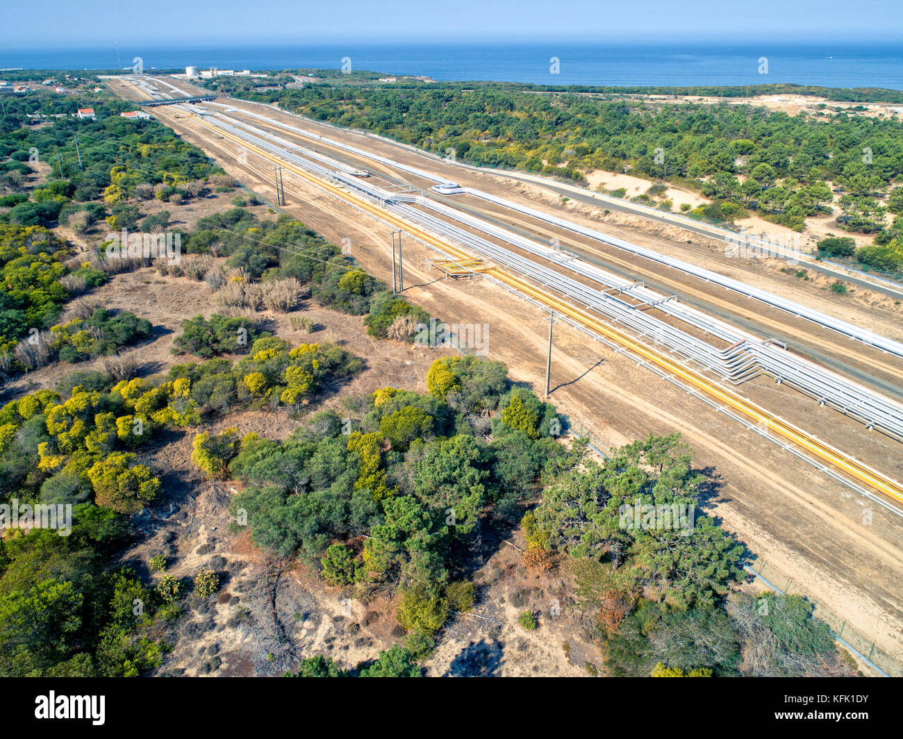 Top View of the Gas Pipeline, Sines Portugal Stock Photo - Alamy