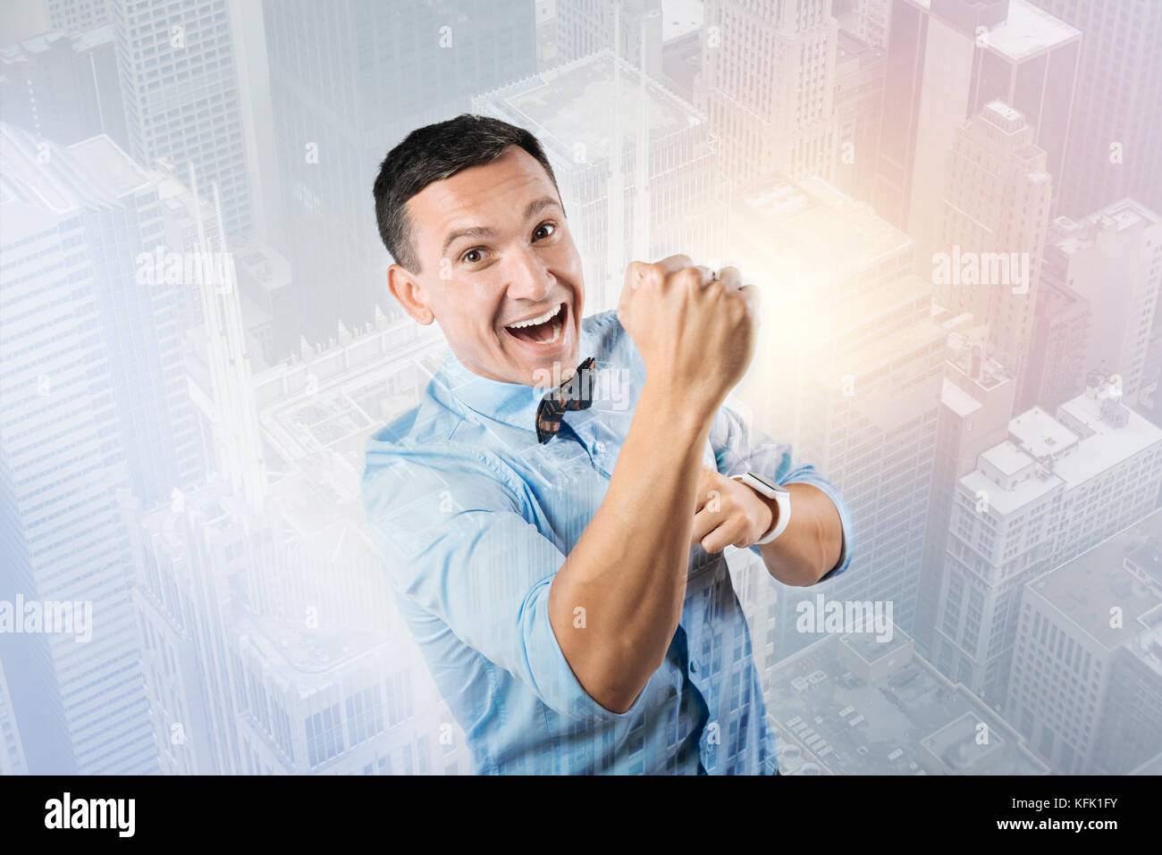 Joyful nice man being happy Stock Photo - Alamy