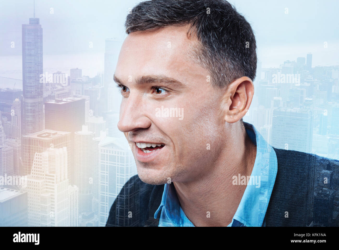 Portrait of a nice cheerful man Stock Photo - Alamy