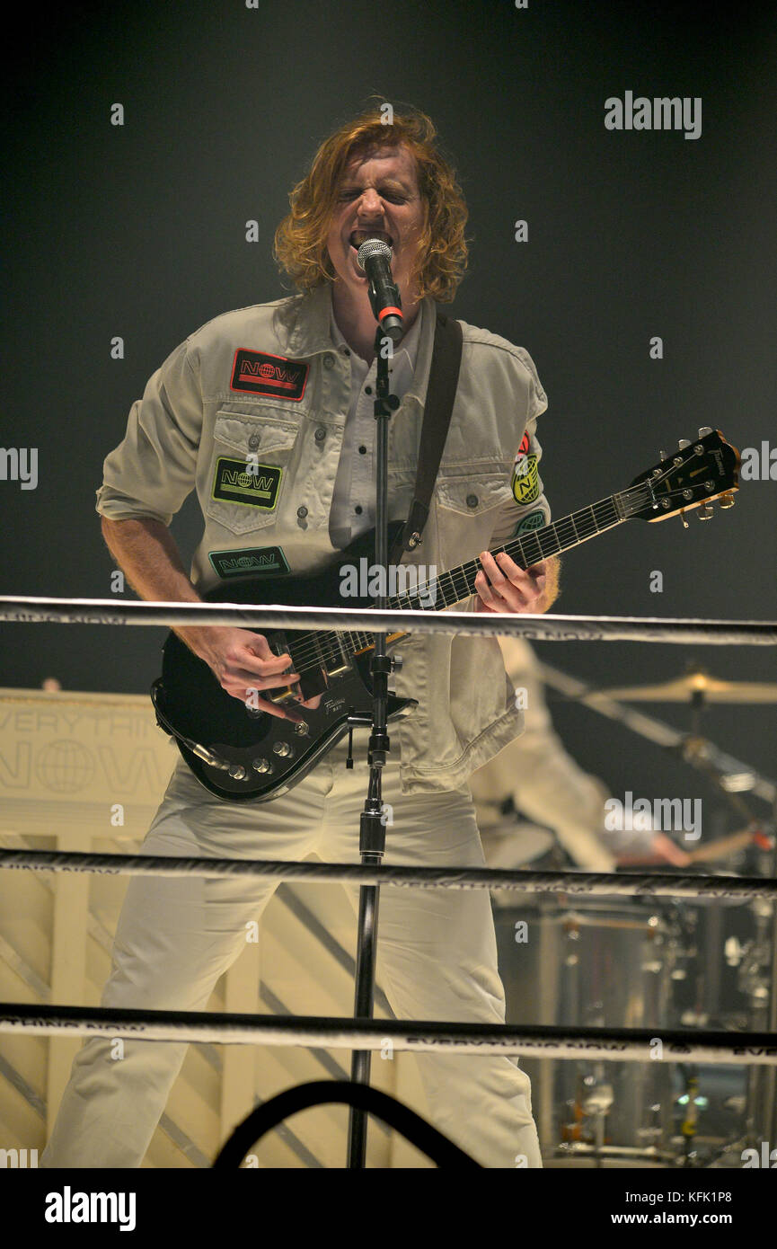 Arcade Fire performs at Watsco Center Featuring: Richard Reed Parry ...