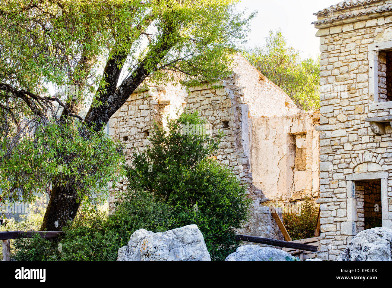 Old Perithia, Corfu's oldest village, incredible ruins of stone build ...