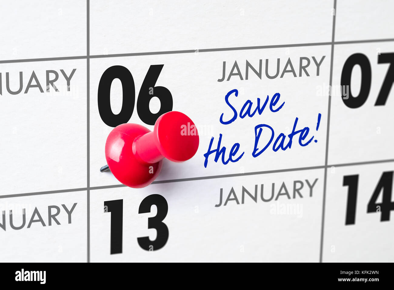 January 6th day month calendar hi-res stock photography and images - Alamy