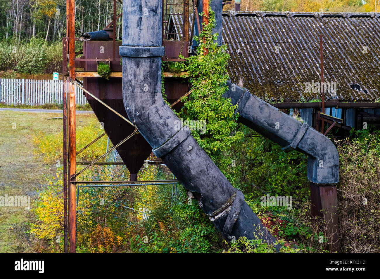 Old Machinery At National Mining Museum At Newtongrange In Scotland