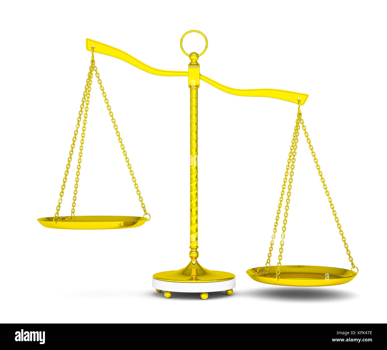 Balance scale over white background Stock Photo - Alamy
