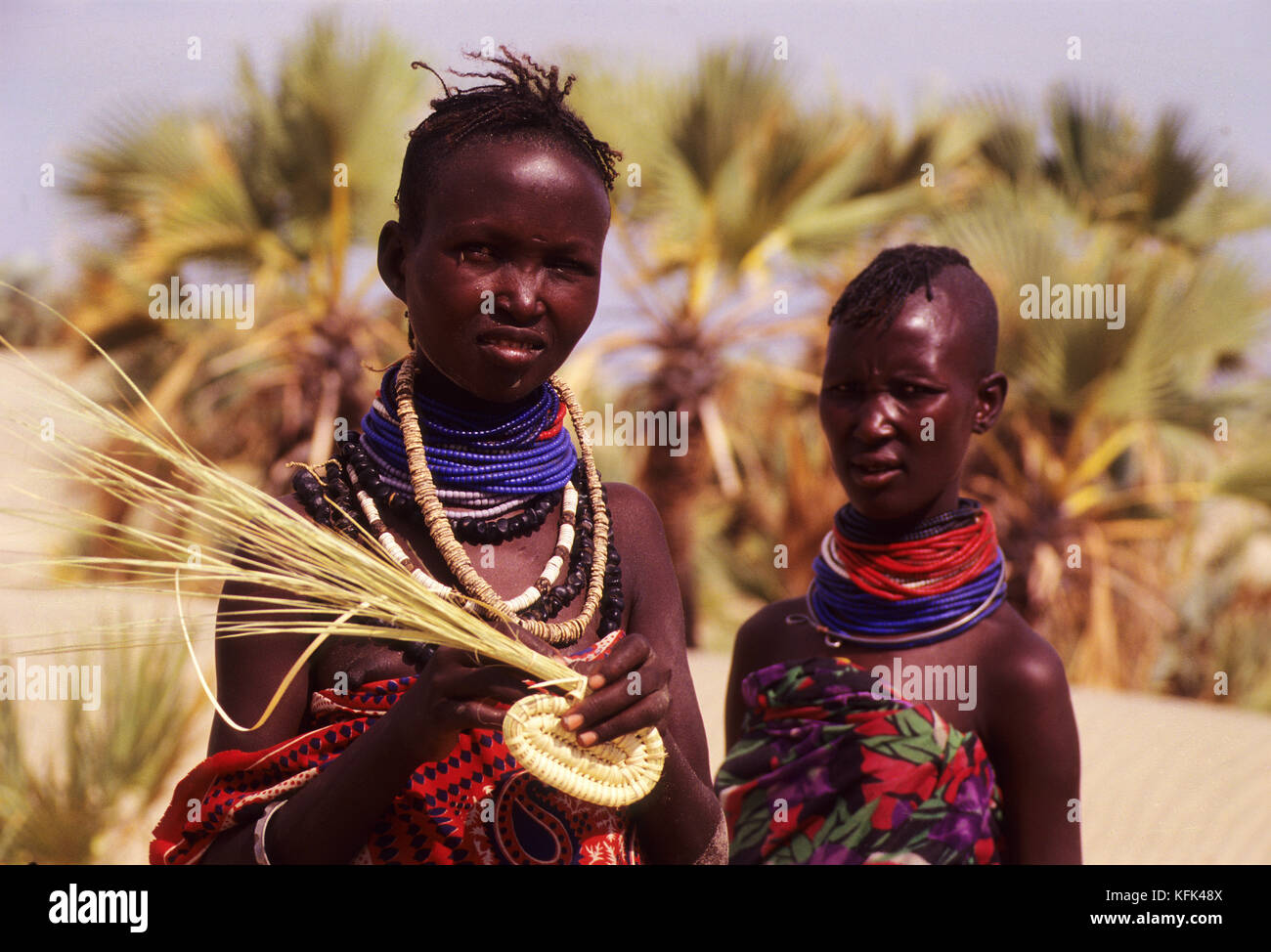 Turkana womans at Eliye Springs, Lake Turkana, northern Kenya Stock ...
