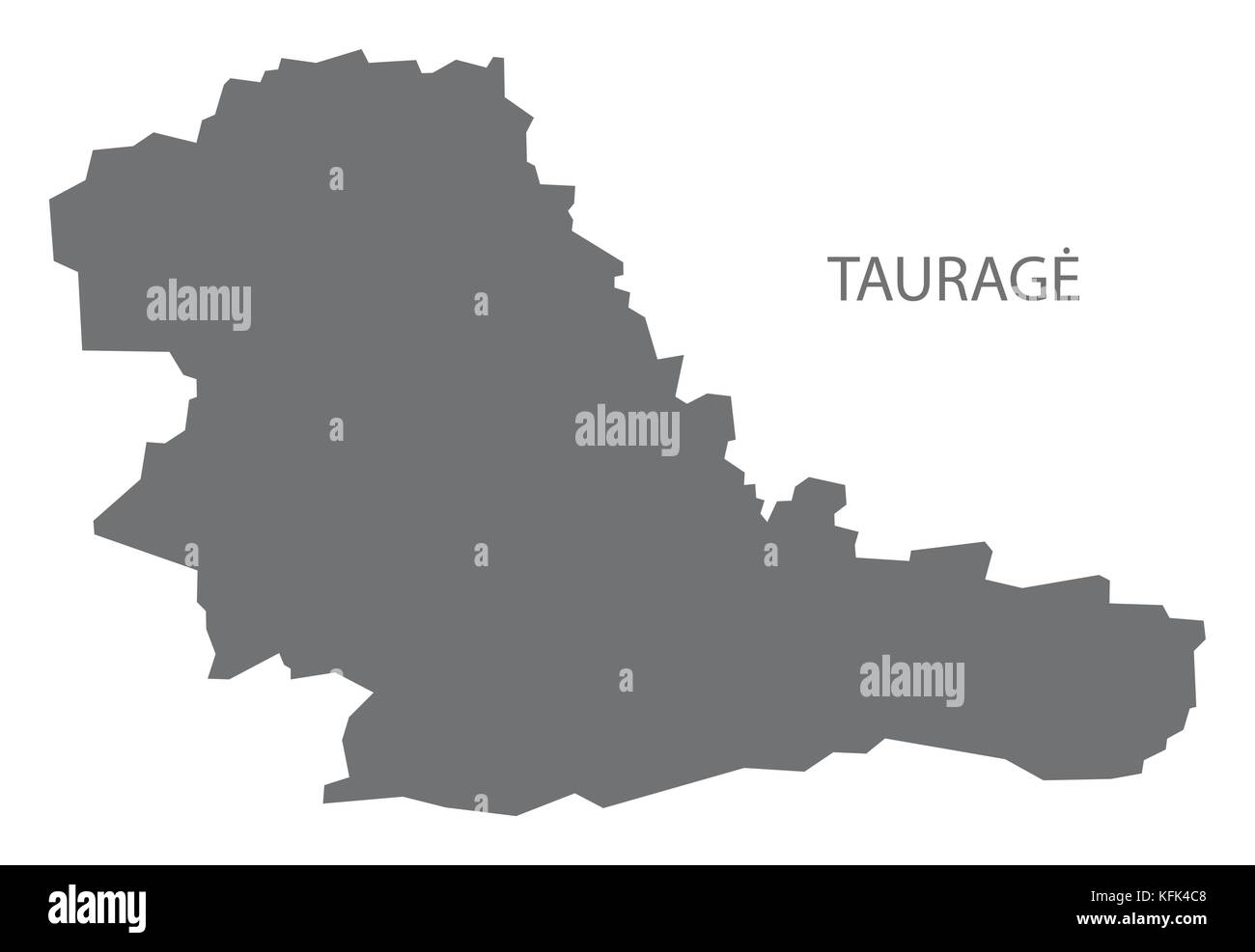 Taurage county map of Lithuania grey illustration silhouette shape ...