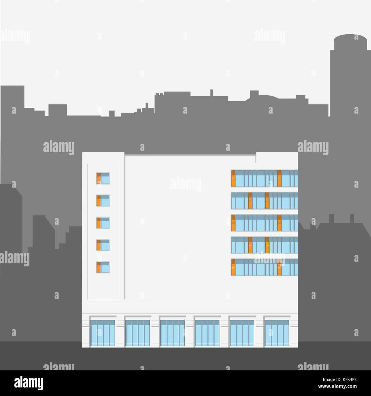 Vector illustration modern college or university building in urban city ...