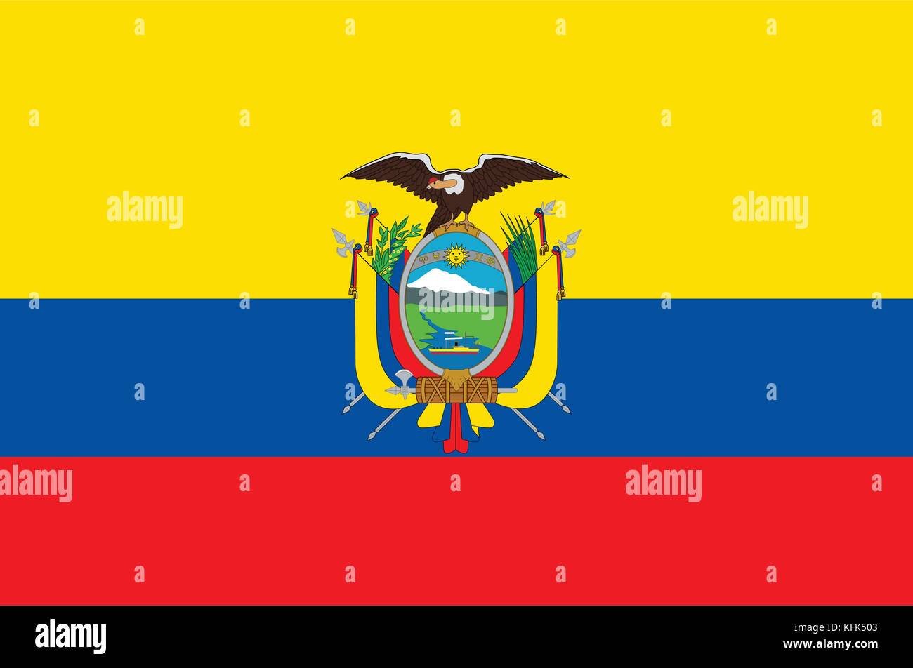 Ecuador Flag Logo Ecuador Country Flag World Icon Stock Illustration