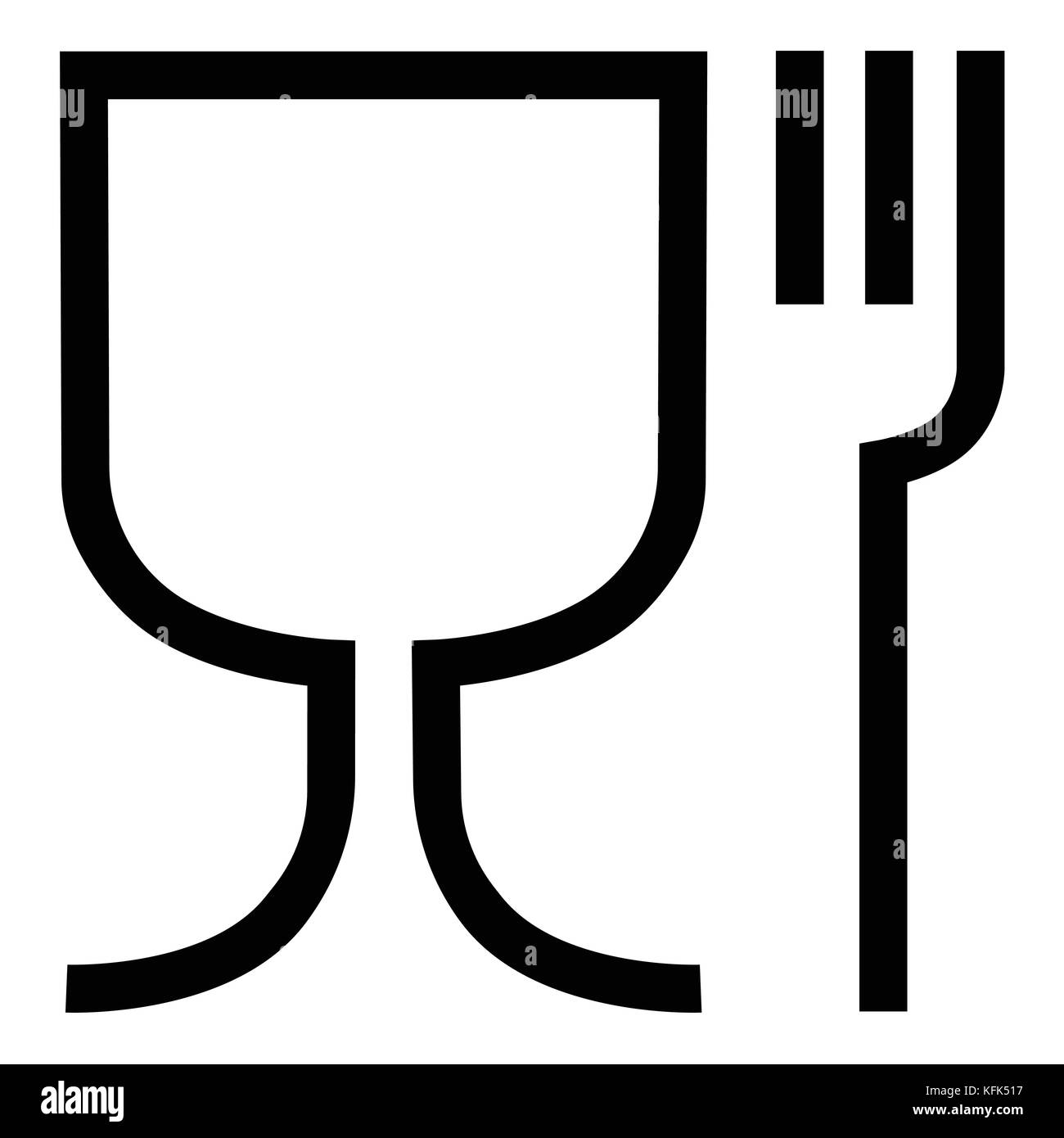 Vector illustration food safe icon. Shipping mark symbol, cargo sign ...