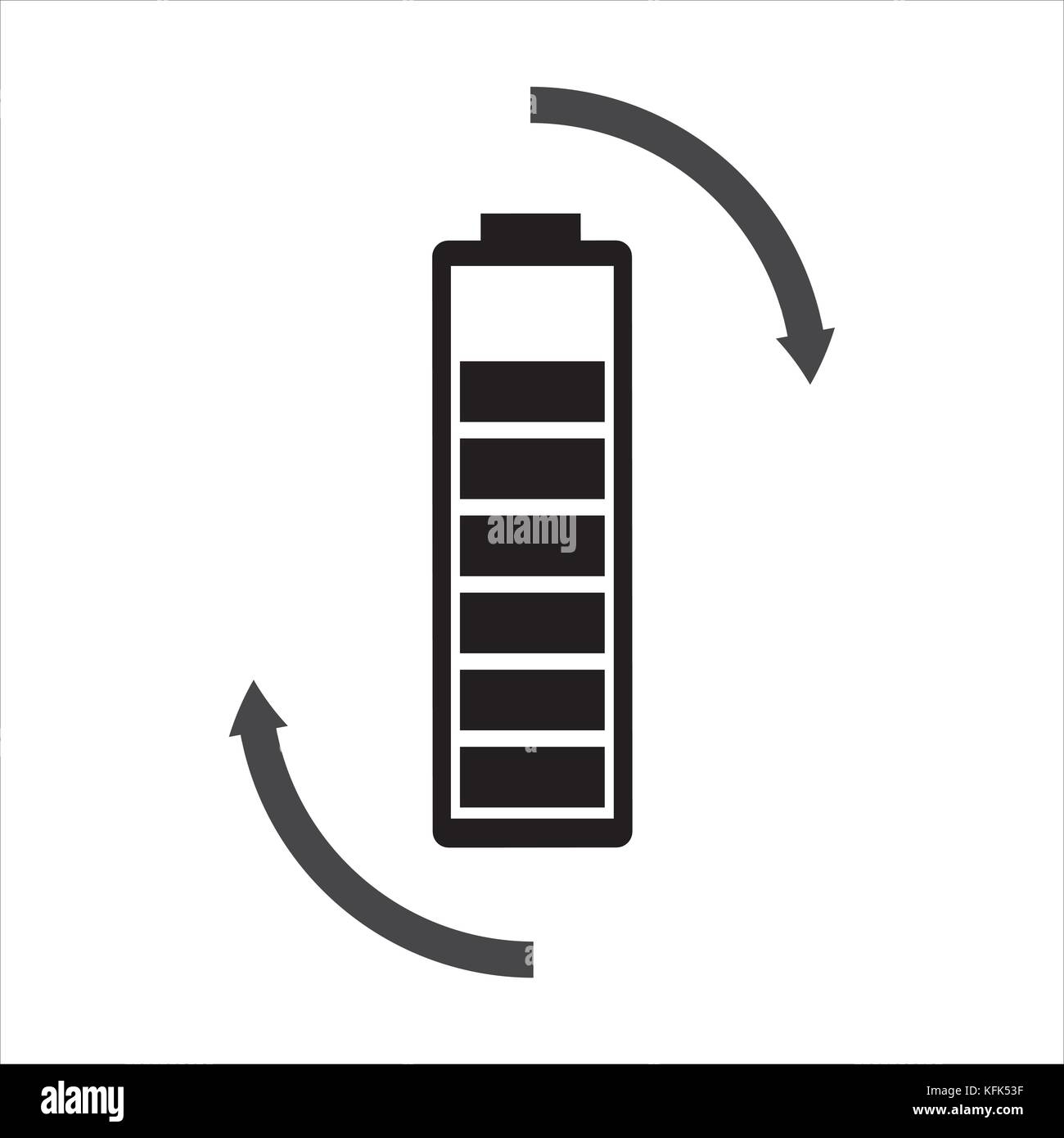 Vector illustration rechargeable battery simple, black and white sign ...