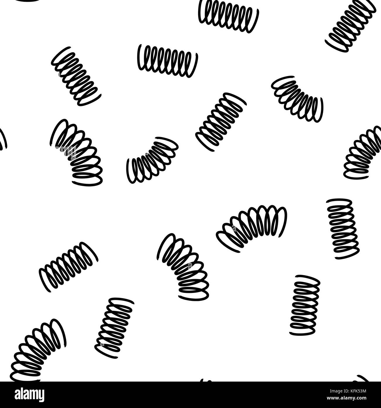 Vector illustration black silhouette of spring seamless, pattern ...