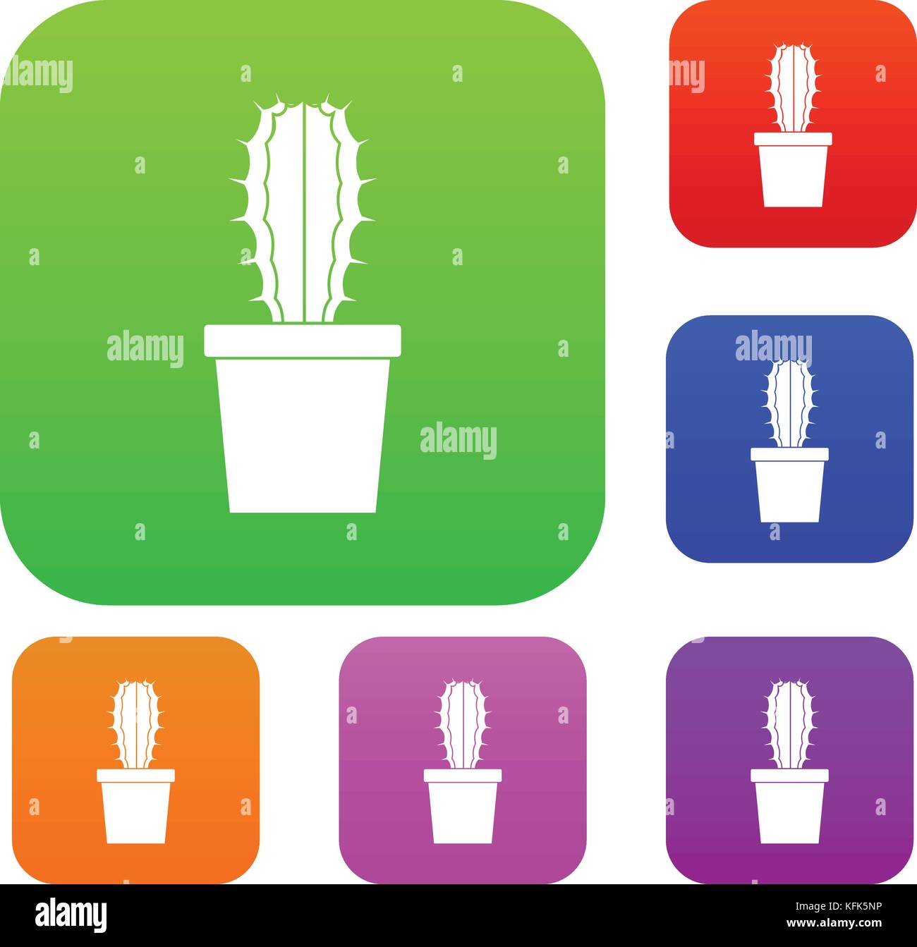 Cactaceae cactus set color collection Stock Vector Image & Art - Alamy
