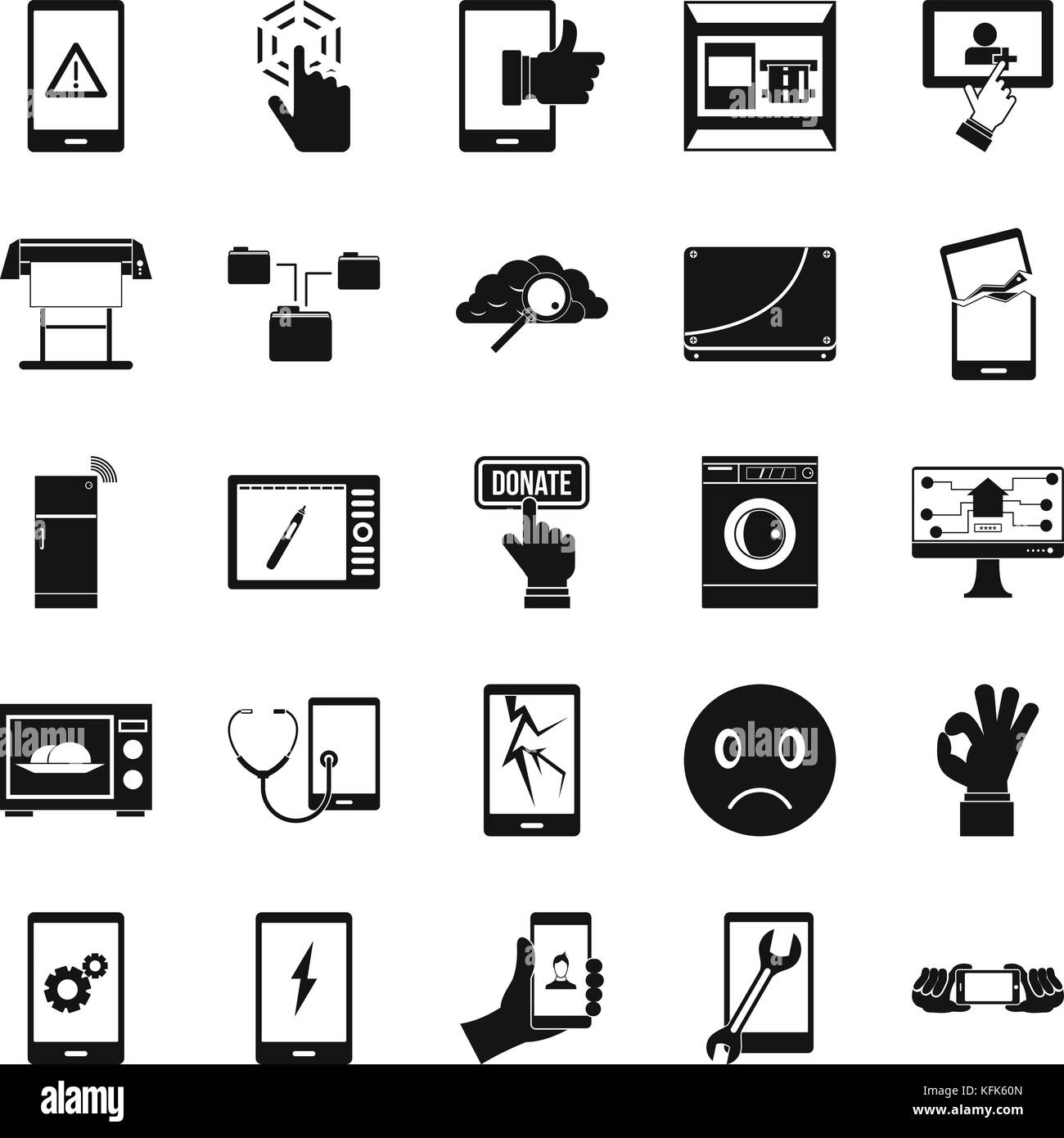 Screen icons set, simple style Stock Vector Image & Art - Alamy