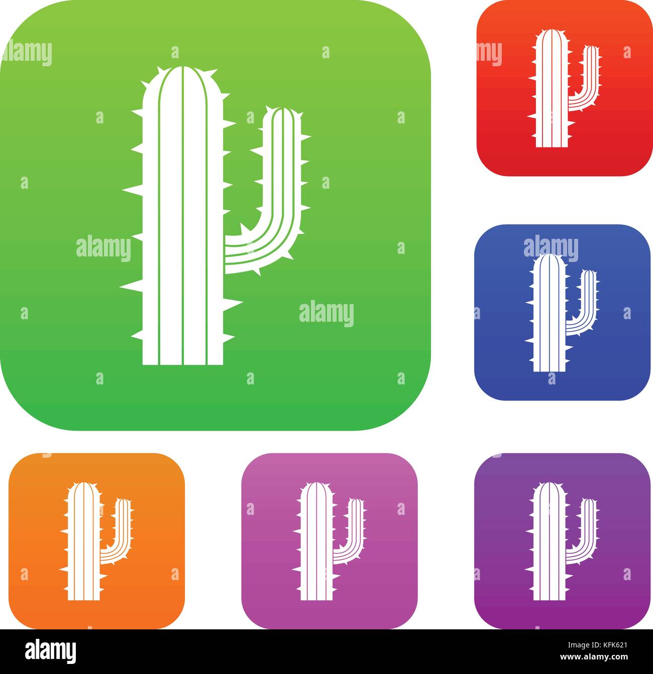 Mexican cactus set color collection Stock Vector Image & Art - Alamy