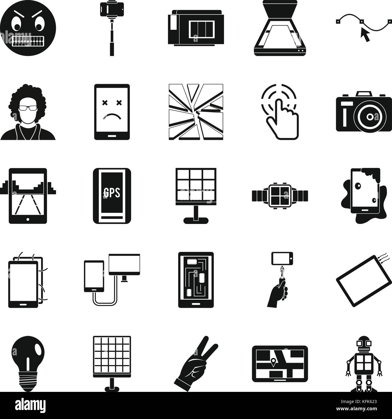 Mobile monitor icons set, simple style Stock Vector Image & Art - Alamy