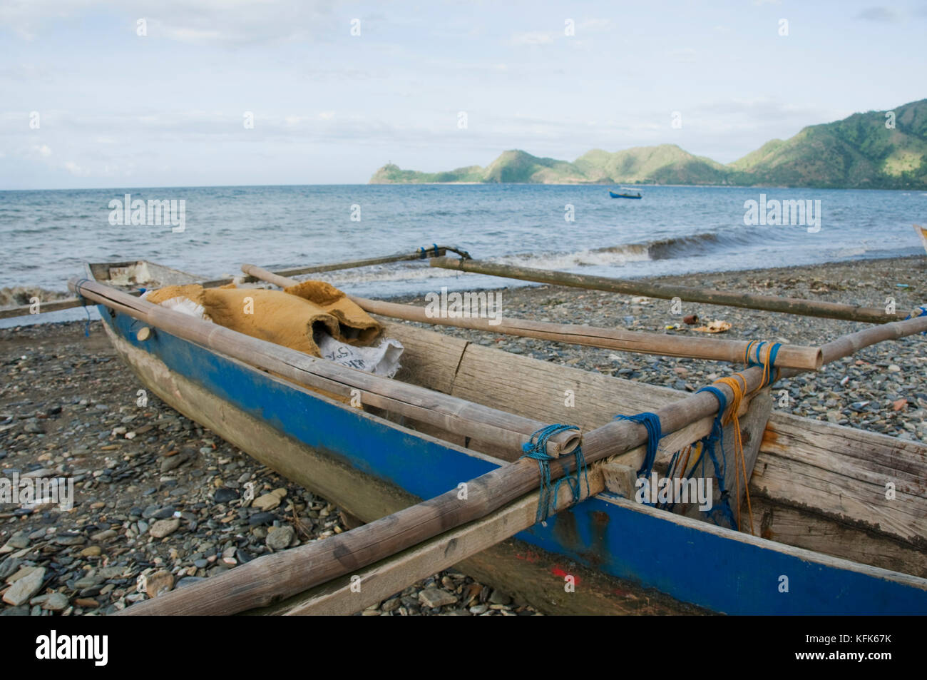 Fishing boats on the beach at Dili, Timor-Leste (East Timor Stock Photo ...
