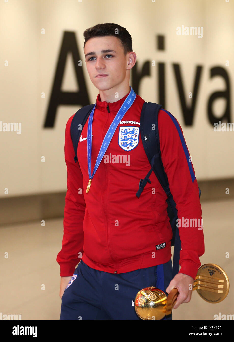 England's Phil Foden as the Under-17 World Cup winning side arrive back ...