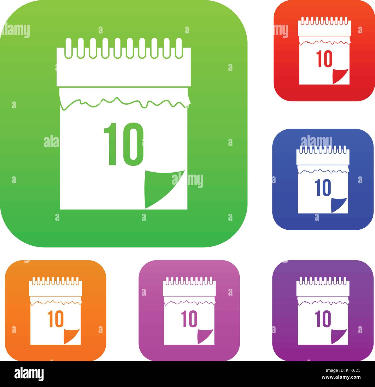 10 date calendar set color collection Stock Vector Image & Art - Alamy