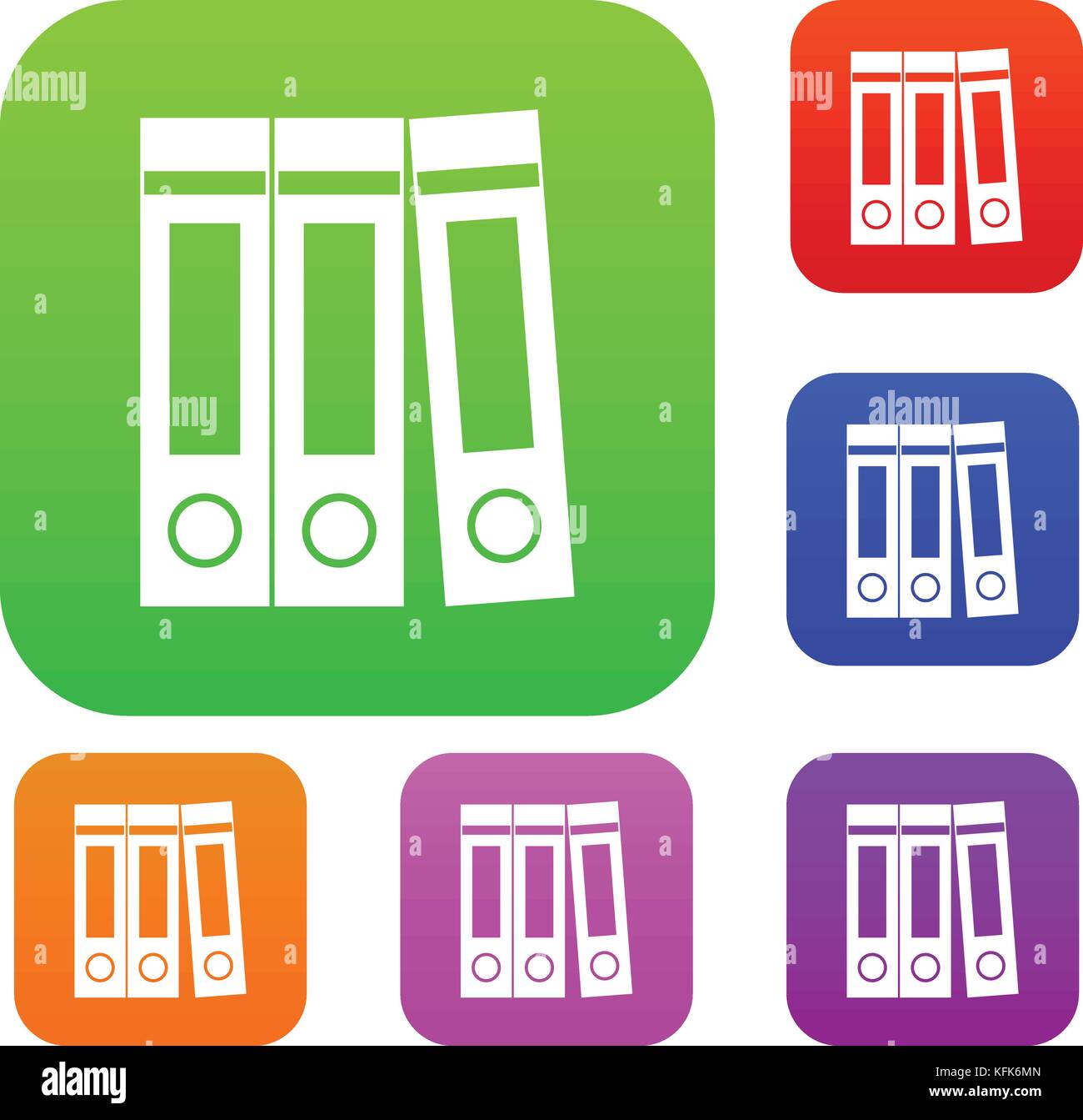 Office folders with documents set color collection Stock Vector Image ...