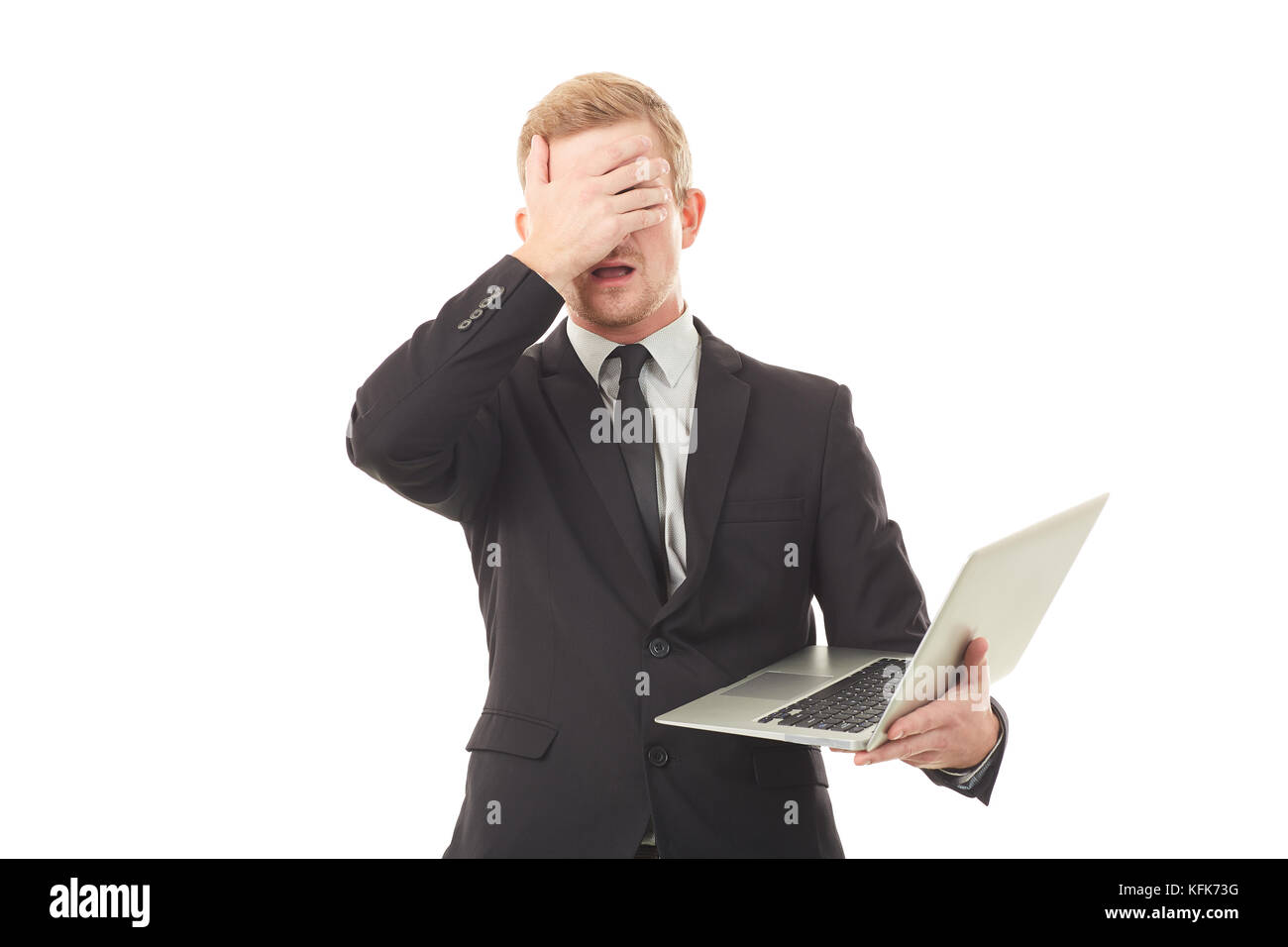 Manager with laptop Stock Photo - Alamy