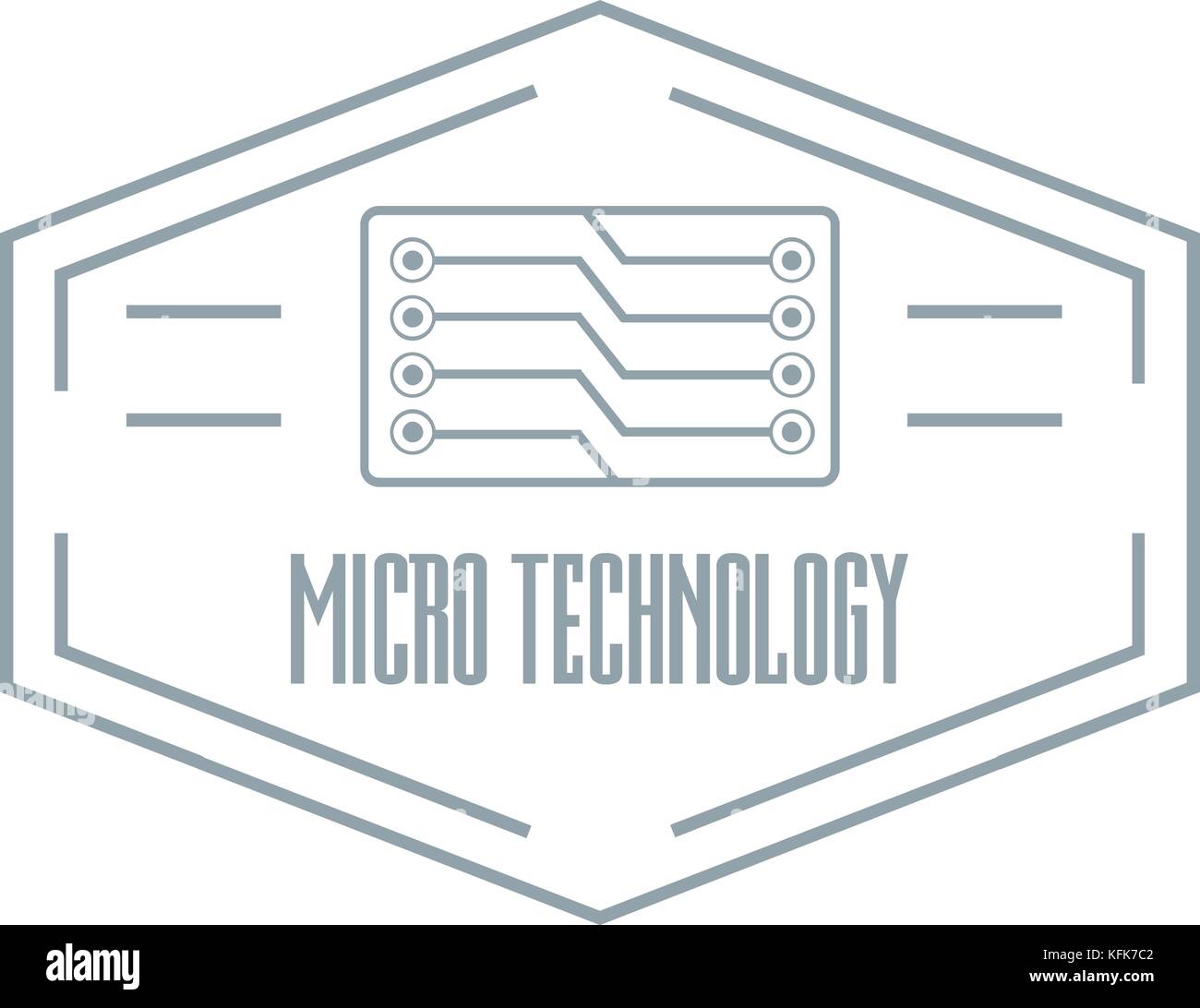 Modern micro technology logo, simple gray style Stock Vector Image ...