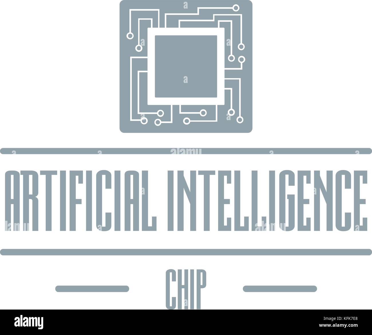 Artificial intelligence logo, simple gray style Stock Vector Image ...