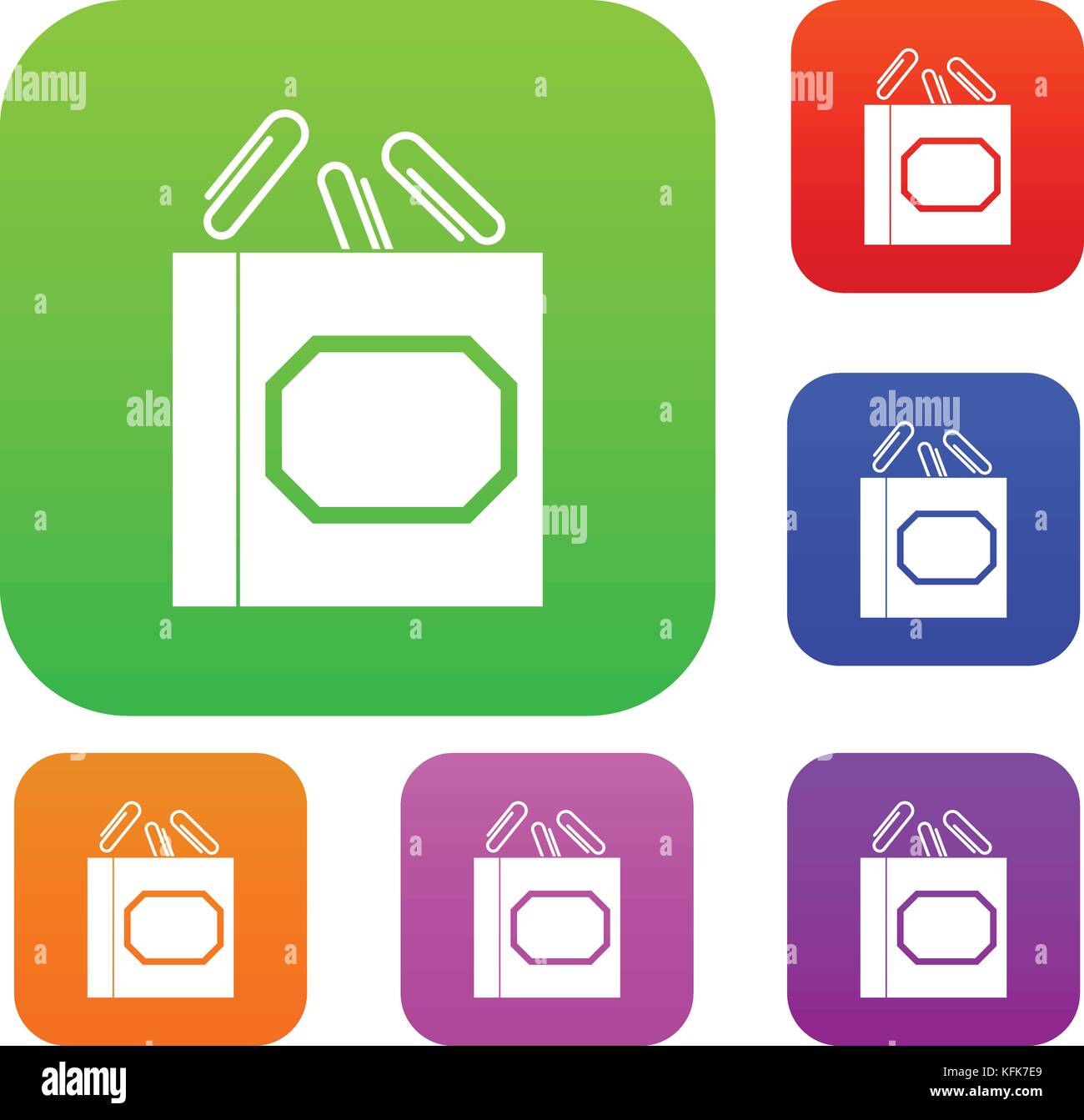 Paper clips box set color collection Stock Vector Image & Art - Alamy