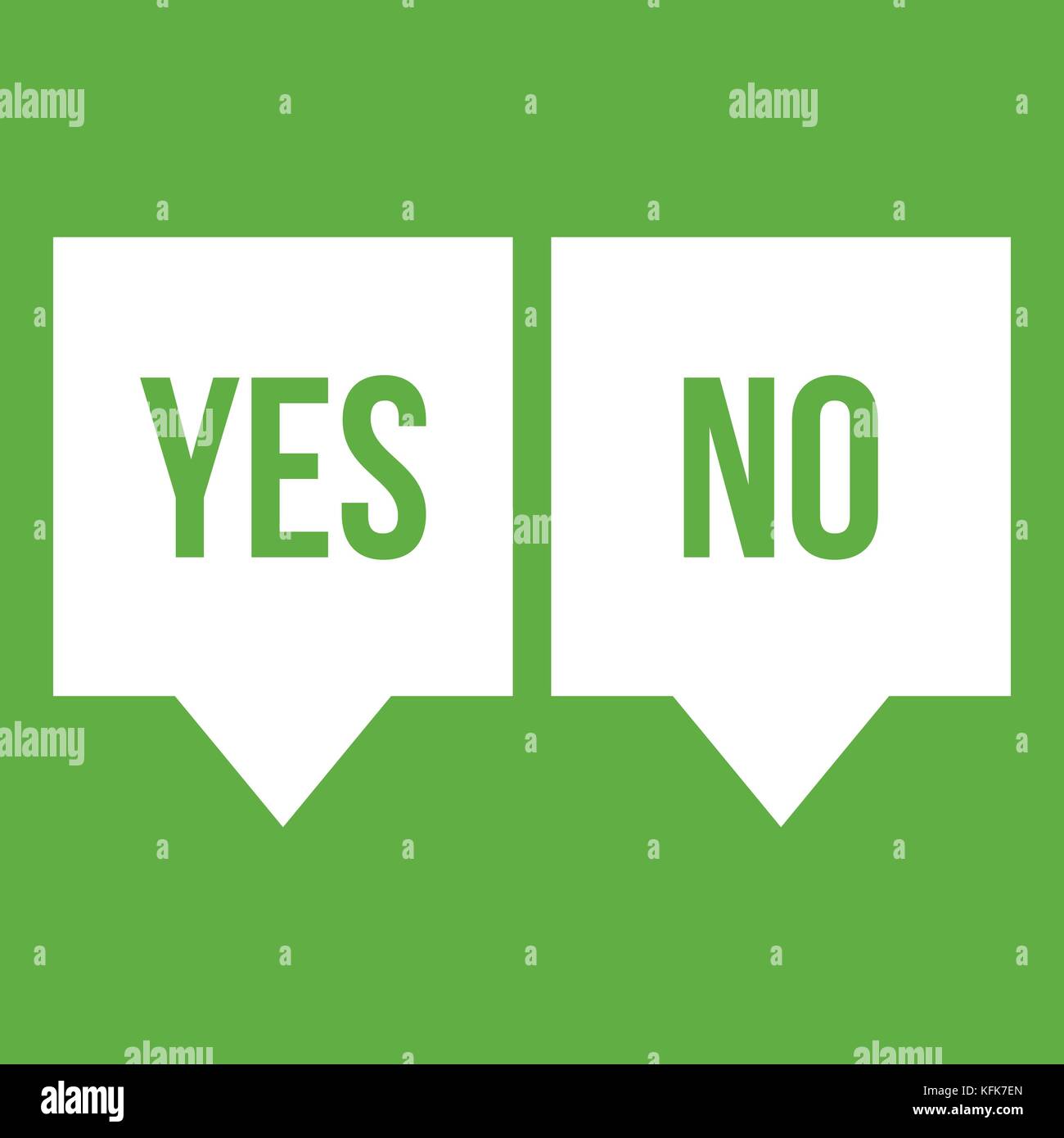Signs of yes and no icon green Stock Vector Image & Art - Alamy