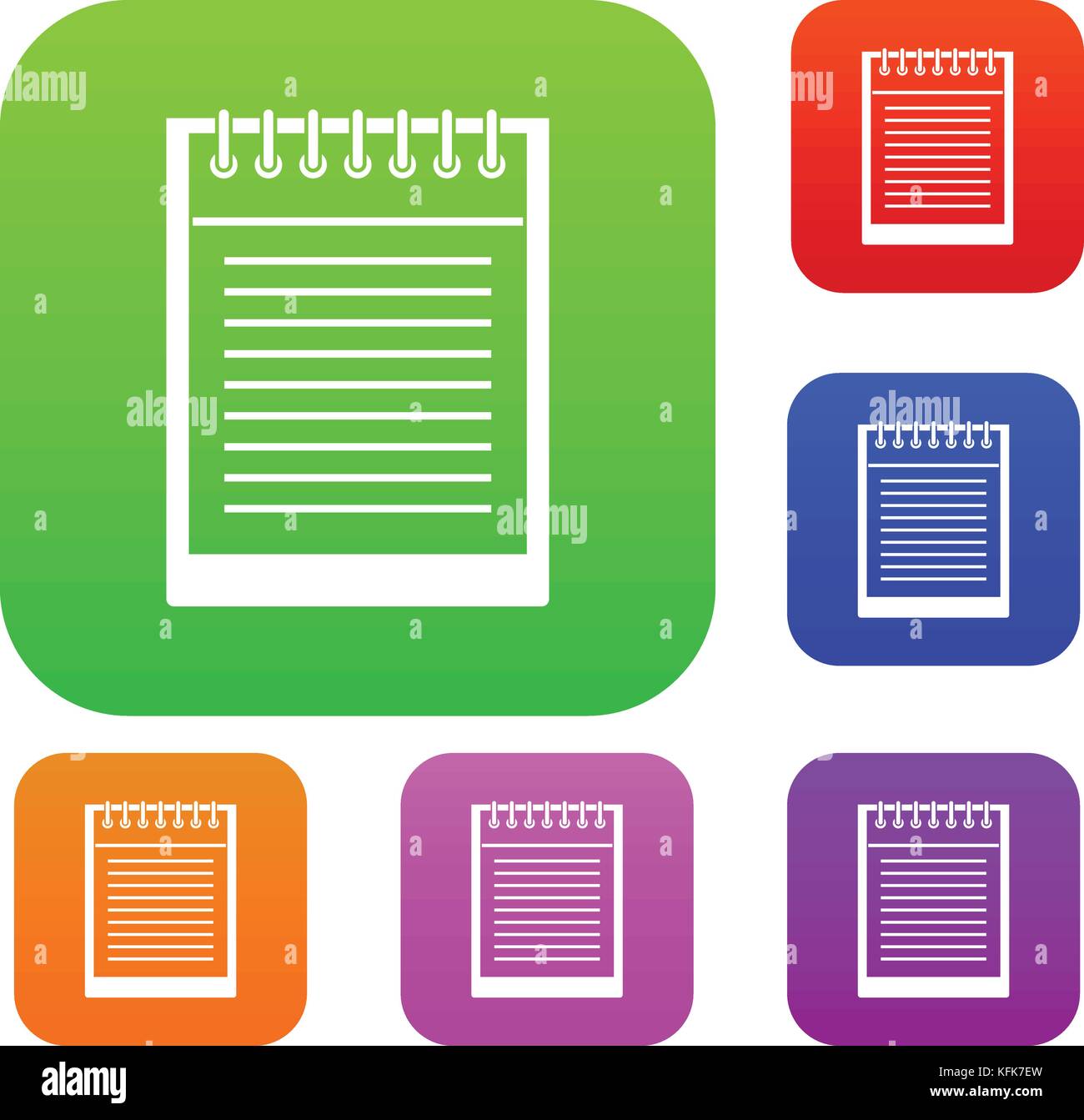 Spiral notepad set color collection Stock Vector Image & Art - Alamy