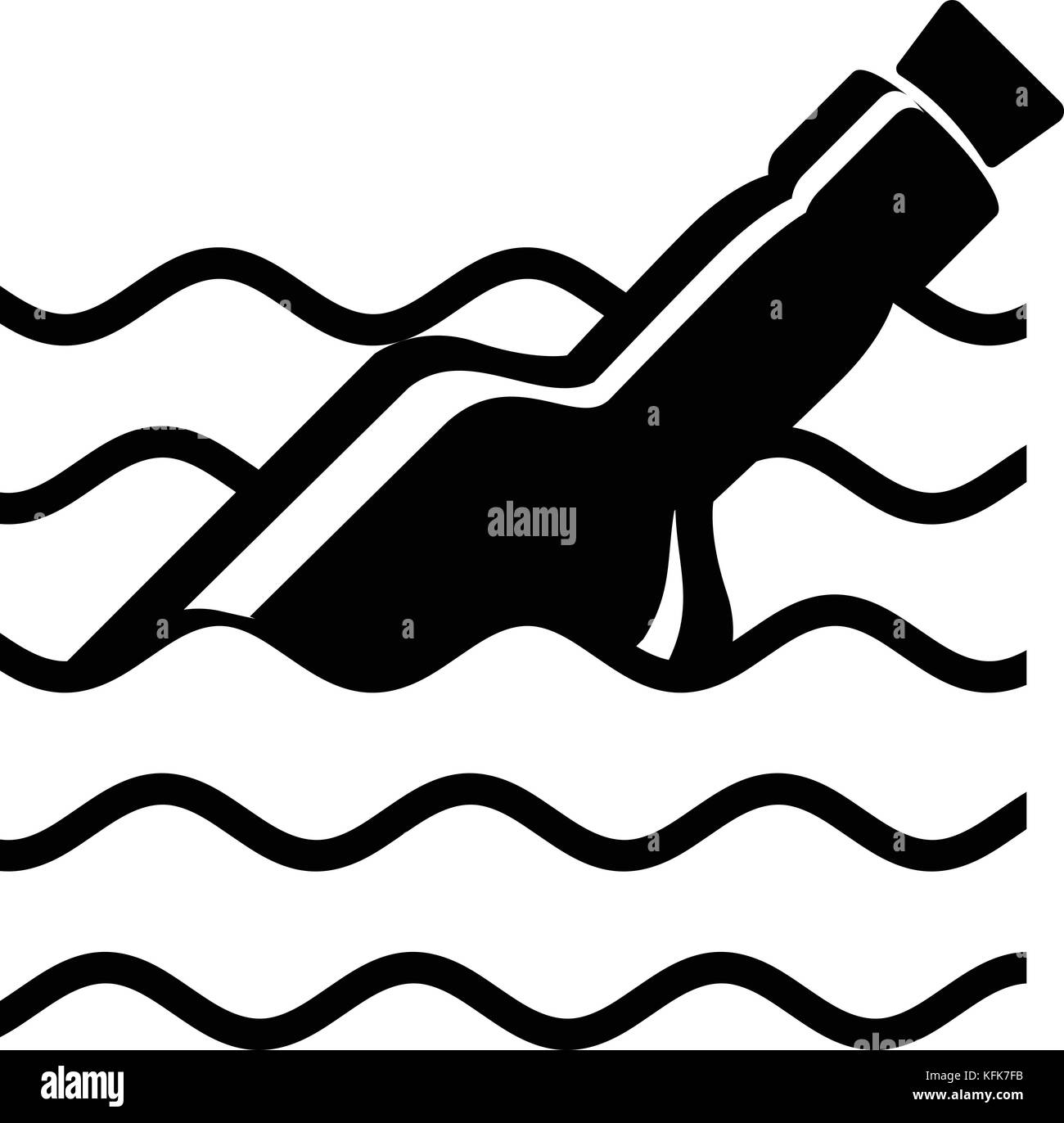 Sea bottle icon travel Black and White Stock Photos & Images - Alamy