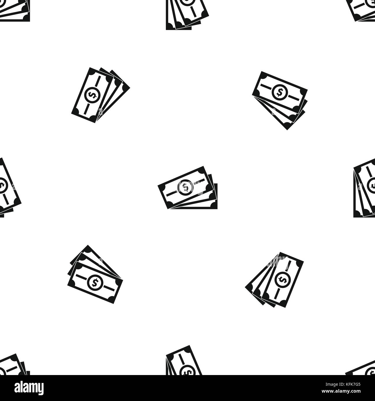 Stack of dollar bills pattern seamless black Stock Vector Image & Art ...